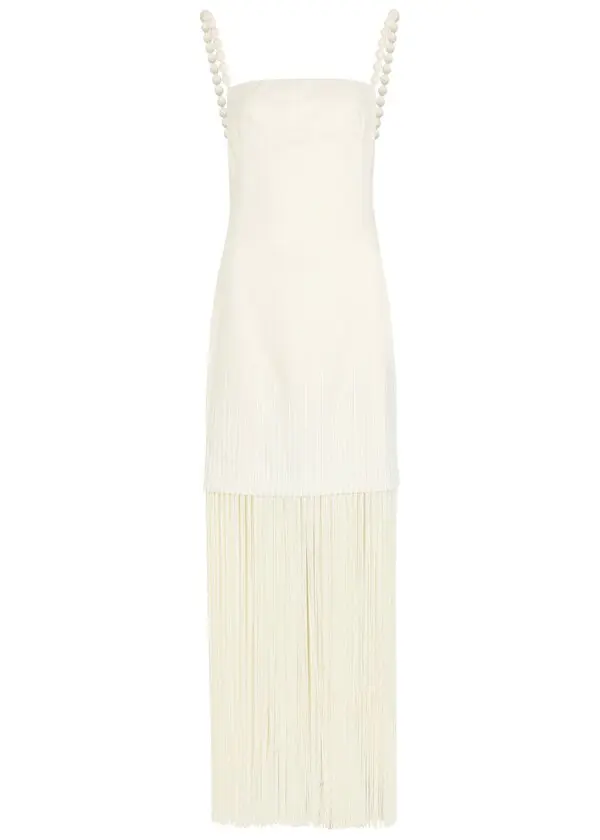 ANDRES OTALORA Mar Caribe Fringed Linen Maxi Dress - Ivory