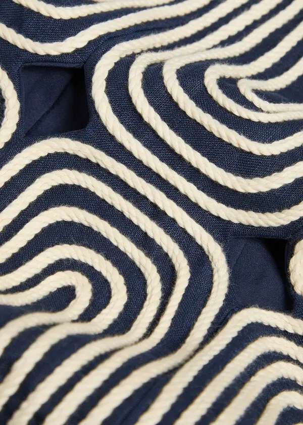 ANDRES OTALORA Marea Rope-effect Linen Top - Navy