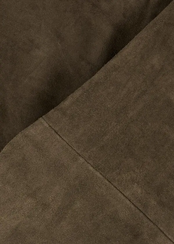 Vince Split-cuff Suede Trousers - Brown