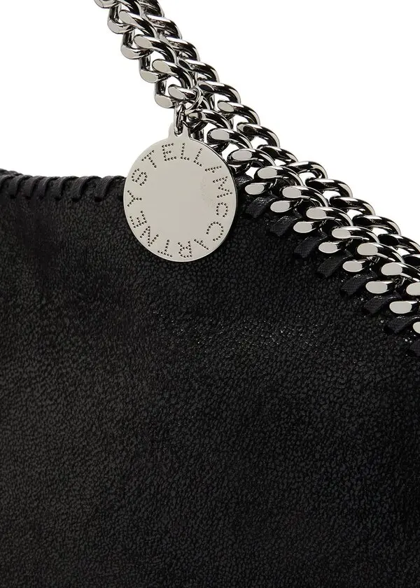 Stella McCartney Falabella Faux Suede Tote Bag With Chain Detail - Black