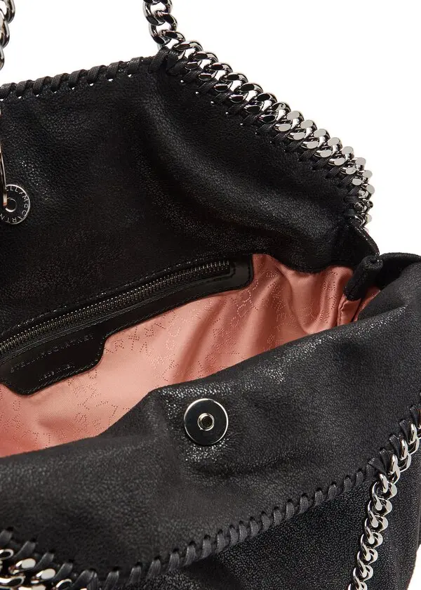 Stella McCartney Falabella Faux Suede Tote Bag With Chain Detail - Black