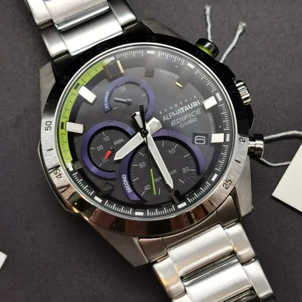 Casio Edifice Solar Powered Chronograph Watch With Sapphire Crystal