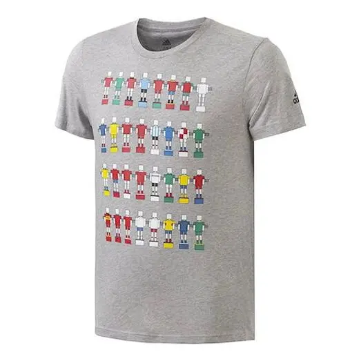 Adidas Road To Russia World Cup Print Crew-neck Short Sleeve - Grey