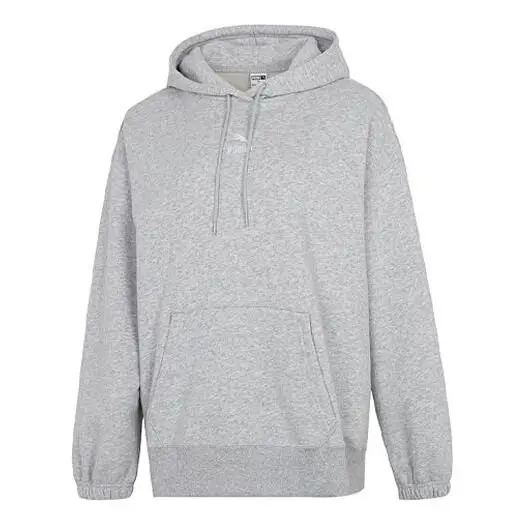 PUMA Classics Oversized Embroidered Logo Hoodie - Grey