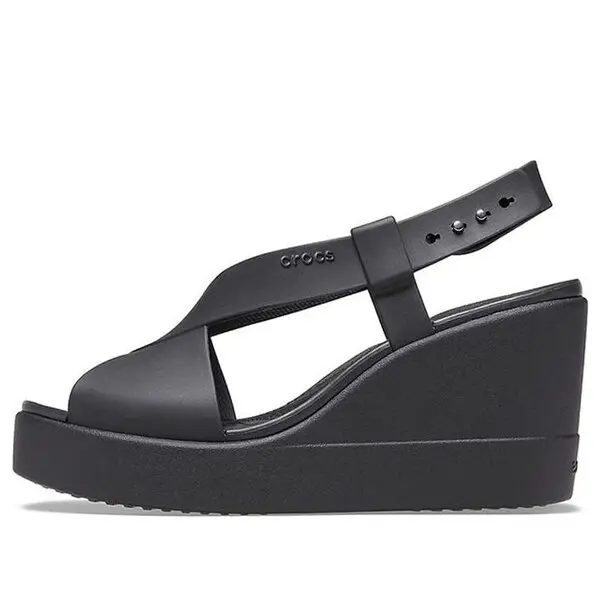 CROCS Brooklyn Cozy Wedge Sandals - Black