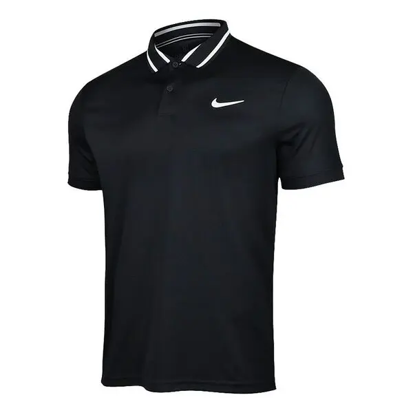 Nike As Nkct Df Vctry Casual Sports Lapel Short Sleeve Polo Shirt - Black