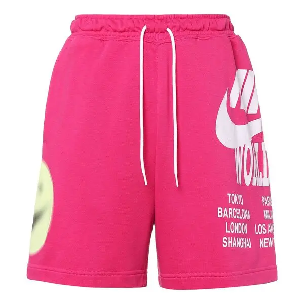 Nike French Terry Shorts With Logo Print - Red