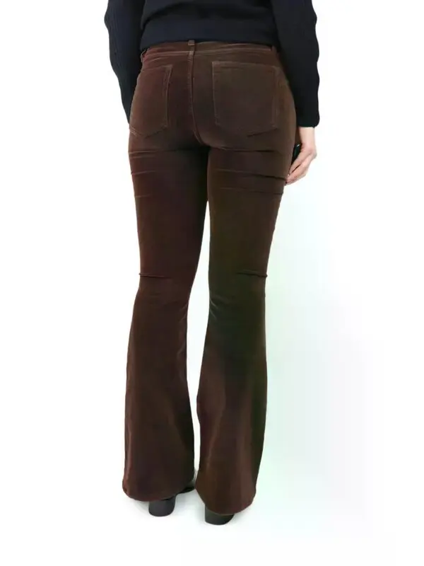 FRAME Velvet Textured Flared Trousers - Brown