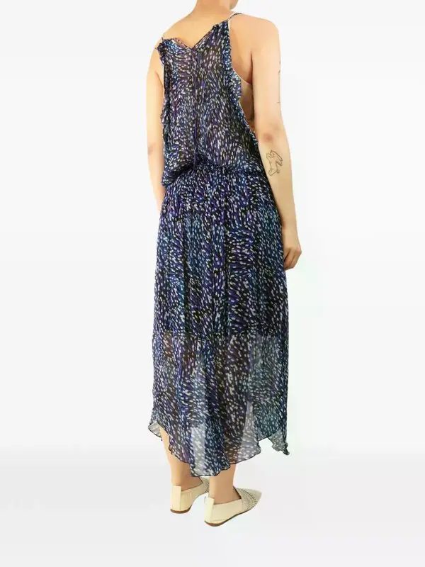 MARANT ETOILE Ruffled Abstract Print Slip Dress