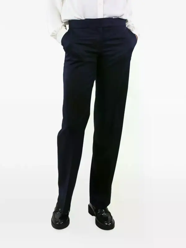 Stella McCartney Navy Wool Tailored Straight-leg Trousers