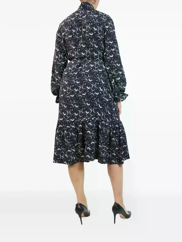 Catherine Prevost Star-print Belted Midi Dress