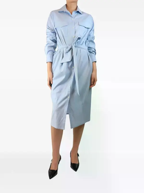 Eleventy Belted Shirt Midi Dress