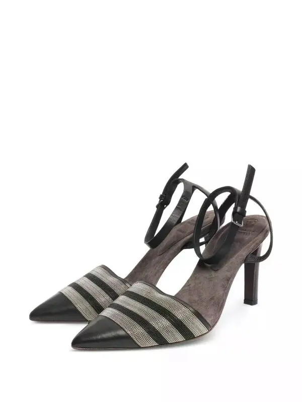 Brunello Cucinelli Beaded Ankle-strap Pumps