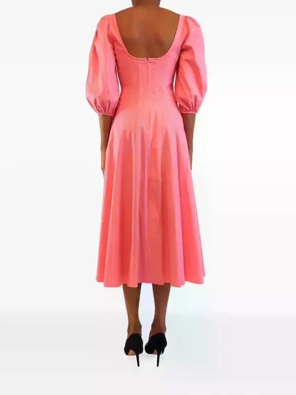 Staud Puff-sleeve Midi Dress