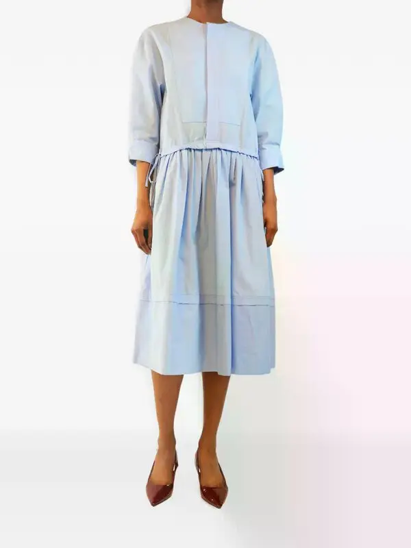 Marni Drawstring Waist Poplin Midi Dress