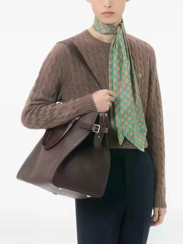 Valentino Garavani Cable Knit Cashmere Jumper With Vlogo Detail