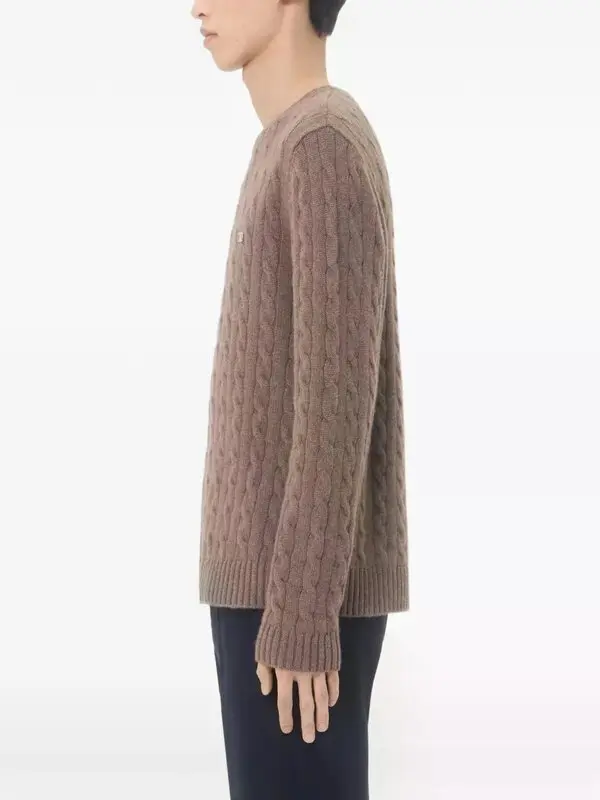 Valentino Garavani Cable Knit Cashmere Jumper With Vlogo Detail