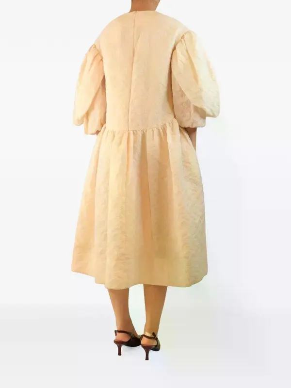 Simone Rocha Puff-sleeve Midi Dress - Neutrals