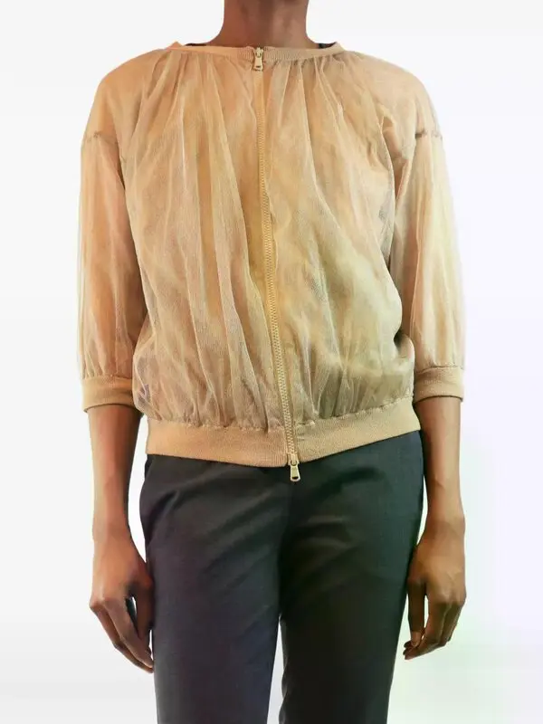 Brunello Cucinelli Tulle Zip-up Jacket