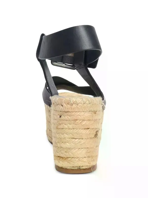 Celine Leather Buckle-fastening Heeled Espadrilles