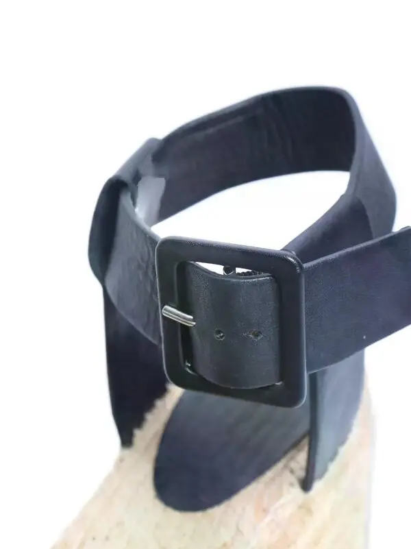 Celine Leather Buckle-fastening Heeled Espadrilles