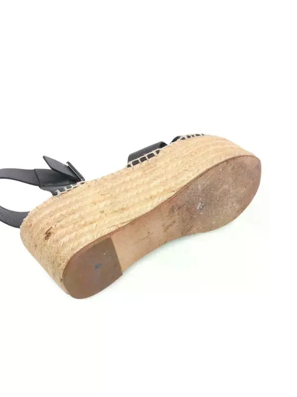 Celine Leather Buckle-fastening Heeled Espadrilles