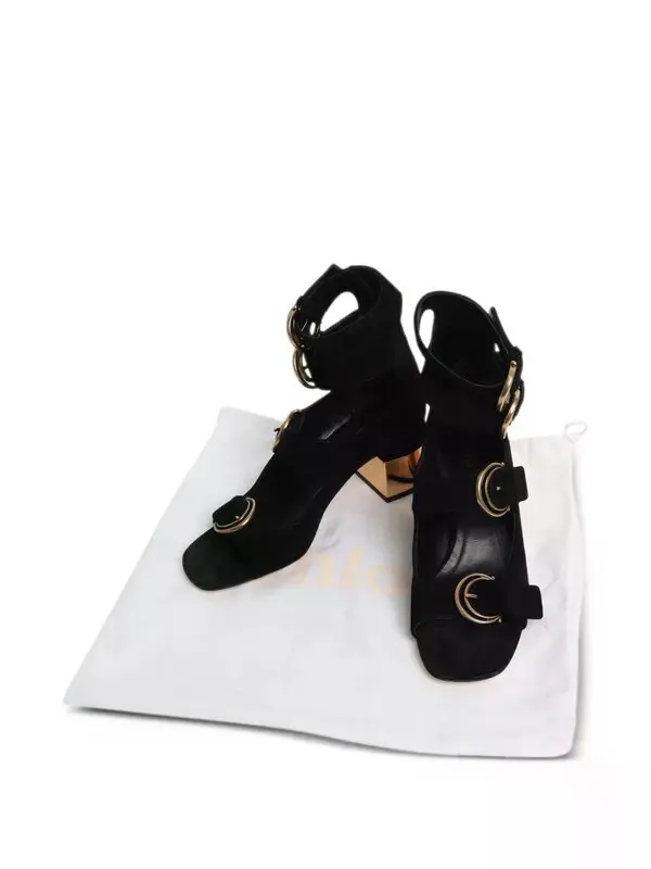Chloé Suede Open Toe Buckle Fastening Heeled Sandals