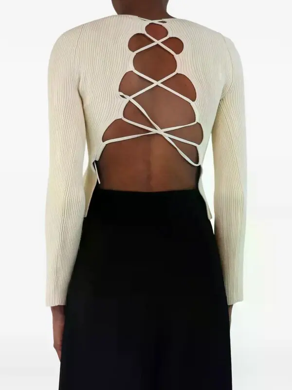 Khaite Ribbed Tie-back Crop Top