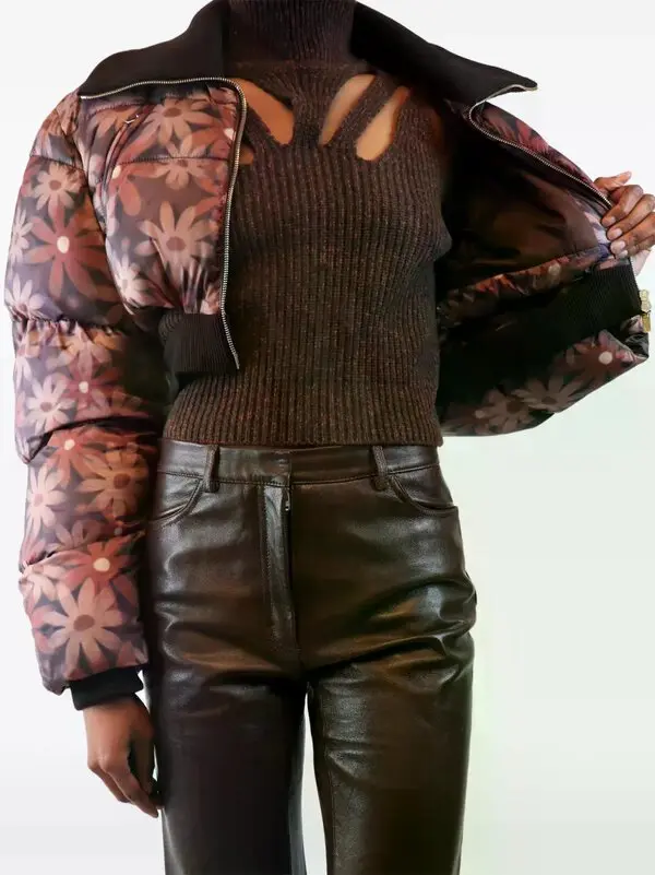Jacquemus Cropped Floral Puffer Jacket