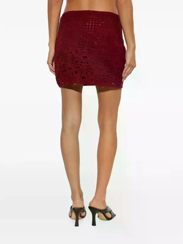 FRAME Crochet Knit Floral Skirt