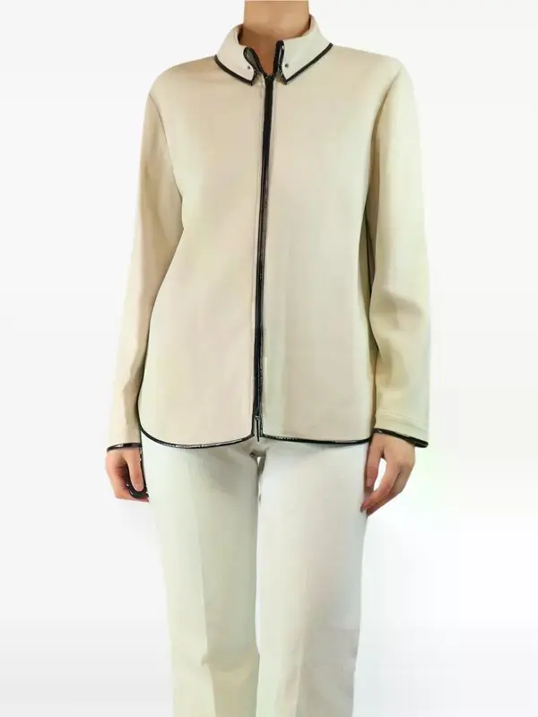 Giorgio Armani Cream Piped Crepe Jacket