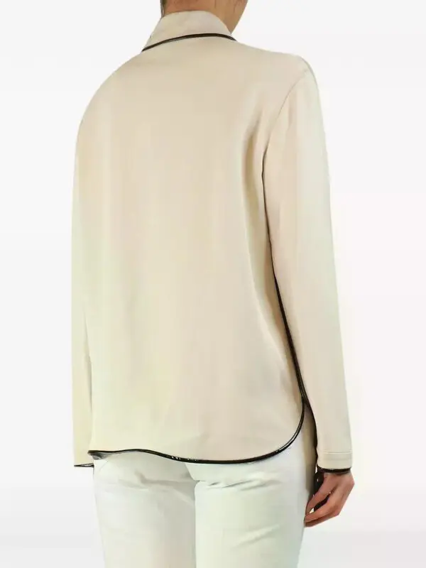 Giorgio Armani Cream Piped Crepe Jacket