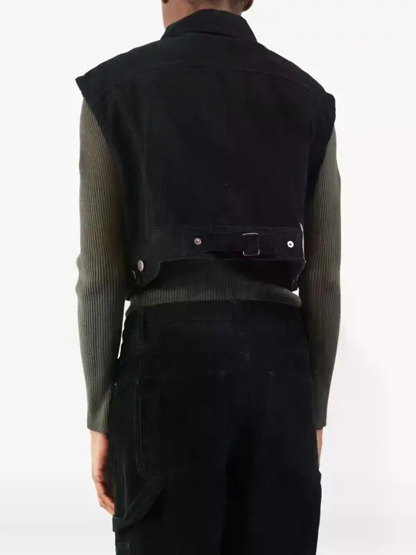 Prada Corduroy Cropped Sleeveless Jacket