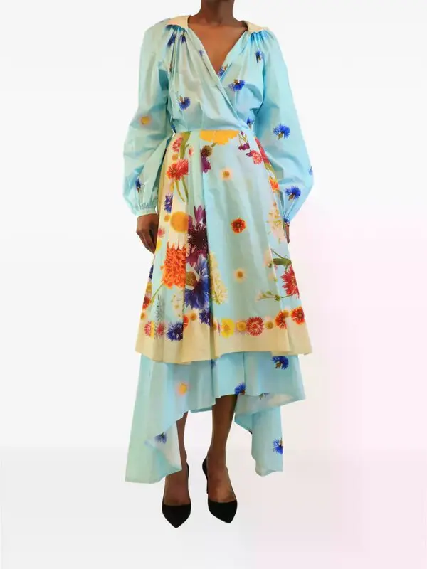 Natasha Zinko Floral Print Wrap Maxi Dress