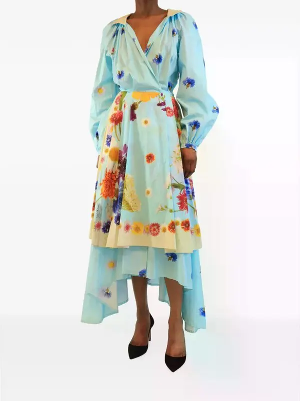 Natasha Zinko Floral Print Wrap Maxi Dress