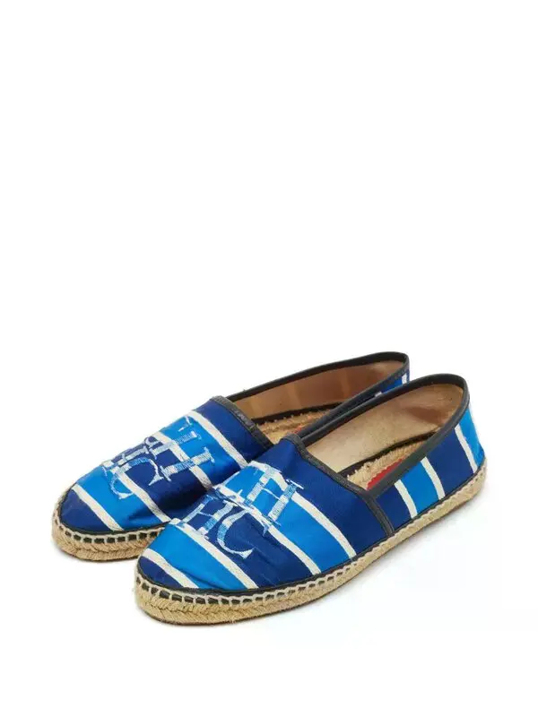 Carolina Herrera Striped Logo-embroidered Espadrilles