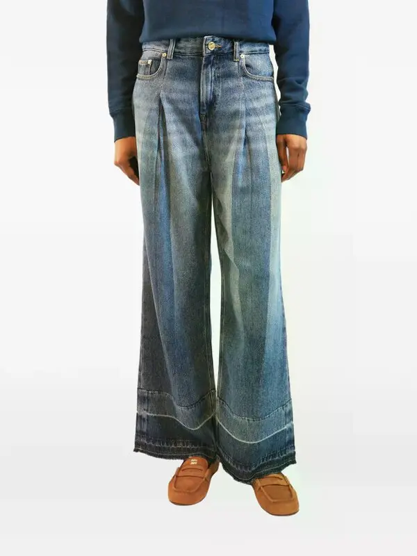 GANNI Pleated Wide-leg Jeans