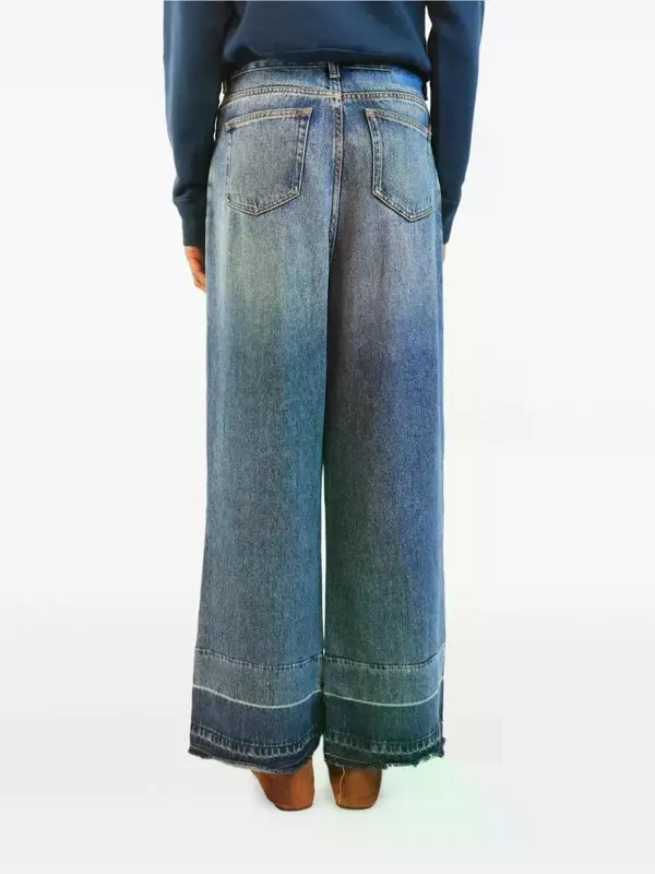 GANNI Pleated Wide-leg Jeans