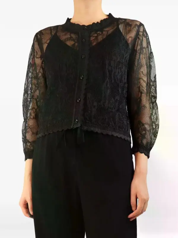 Simone Rocha Sheer Floral Lace Cardigan