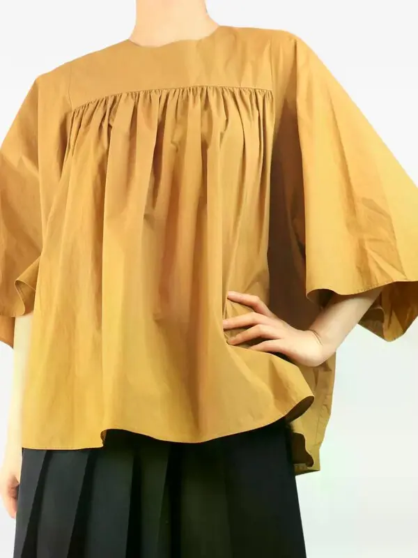 Raey Gathered Flared-sleeve Blouse
