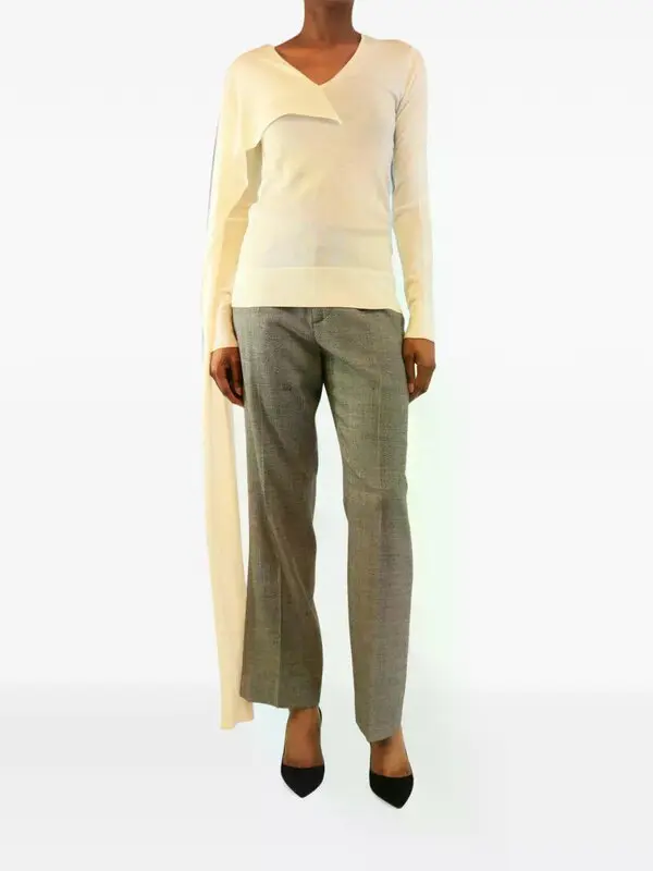 TOTEME Draped-scarf V-neck Sweater