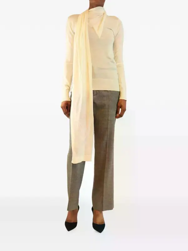 TOTEME Draped-scarf V-neck Sweater