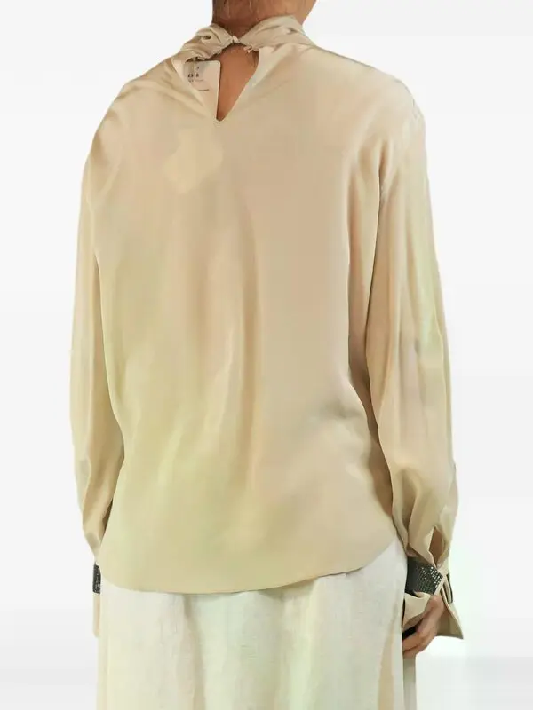 Brunello Cucinelli Silk Blouse With Monili Trim
