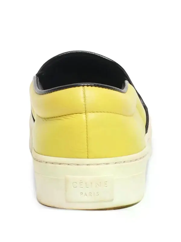 Celine Leather Slip-on Sneakers - Yellow