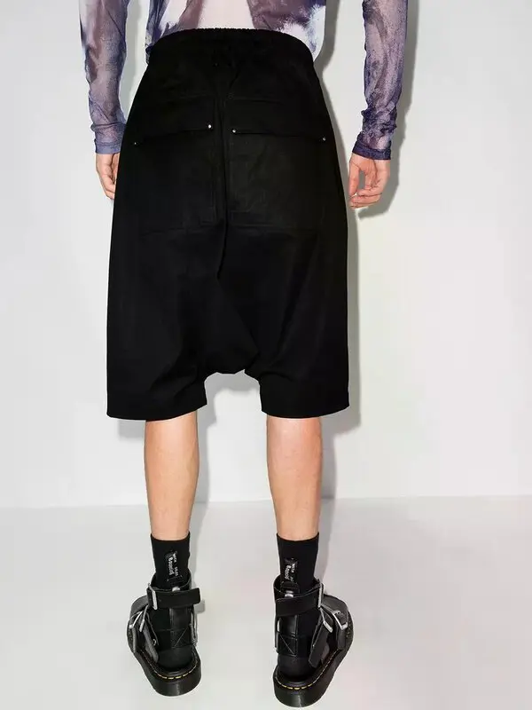 Rick Owens Cotton Drop-crotch Track Shorts