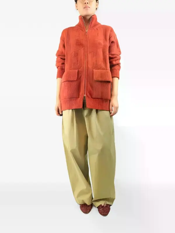 Hermès Zip-up Wool Cardigan