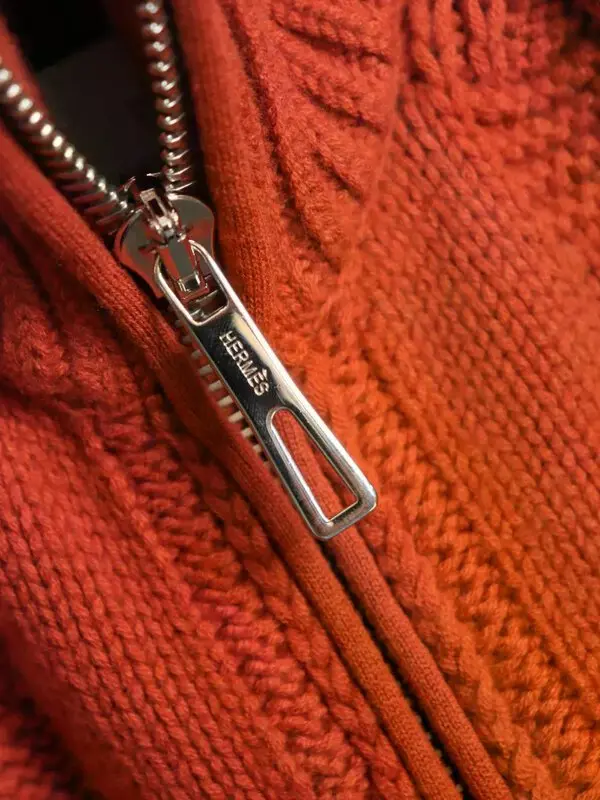 Hermès Zip-up Wool Cardigan