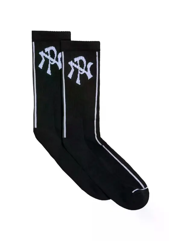 Aries Logo-jacquard Knit Socks
