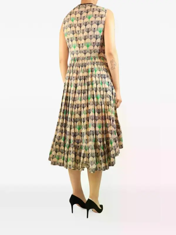 Fendi Asymmetric Floral Print Midi Dress