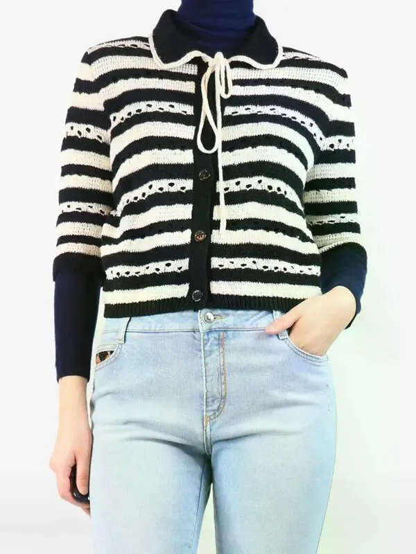 Sonia Rykiel Paris Striped Cardigan - Black